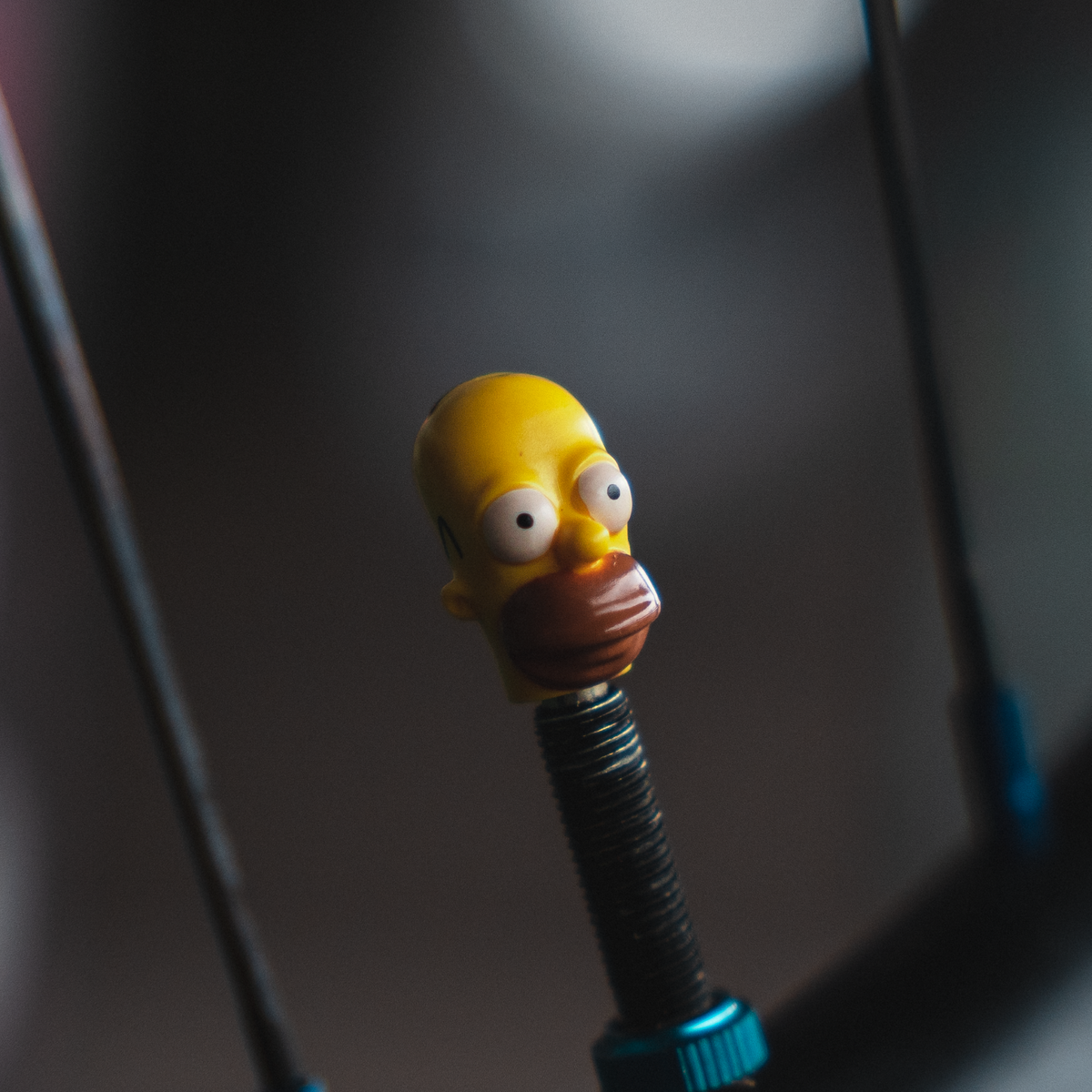 Homer Simpson Simpsons Bike Dust Cap made from LEGO® Bicycle Valve Cap ...